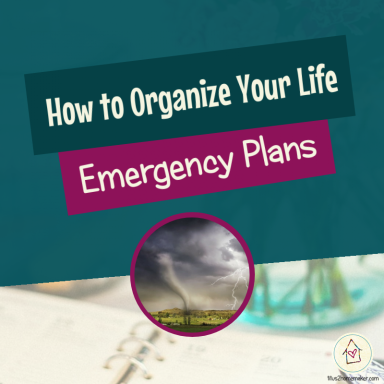 How to Organize Your Life #45: Emergency Plans