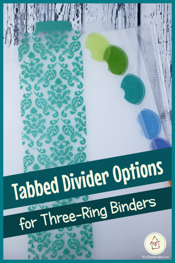 Tabbed Divider Options for Three-Ring Binders