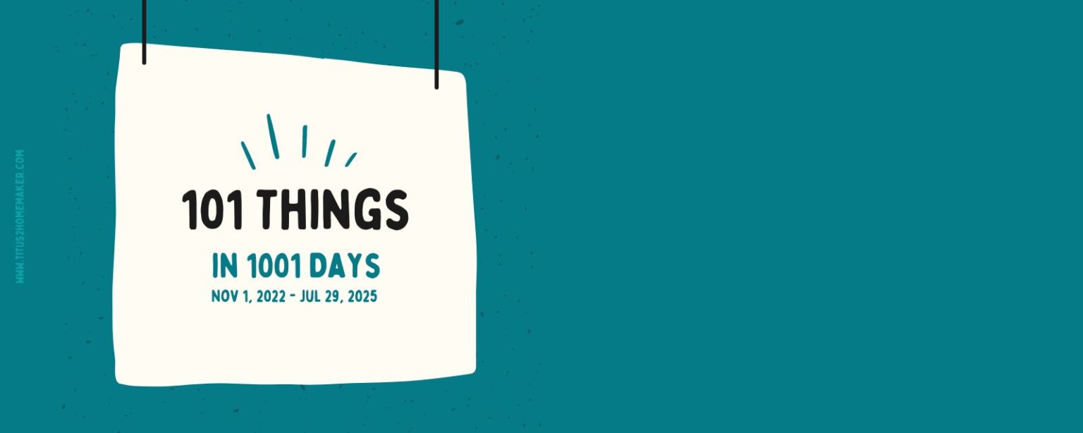 101 Things in 1001 Days: 11/1/22-7/29/25