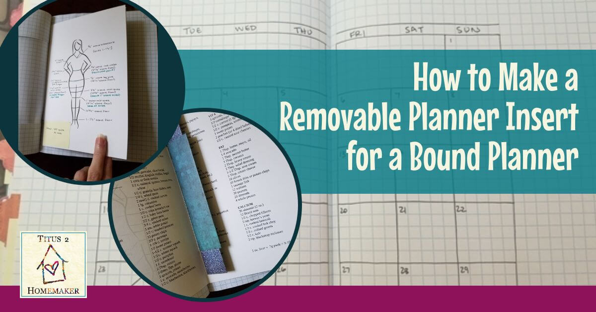 How to Make a Removable Planner Insert for a Bound Planner {tutorial}