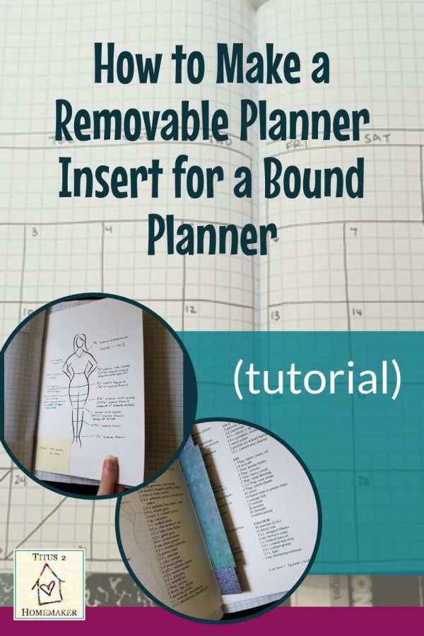 How to Make a Removable Planner Insert for a Bound Planner {tutorial}